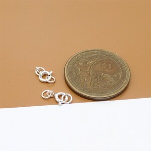 15 Sterling Silver Spring Ring Clasp With Jump Rings, 925 Silver Spring ...