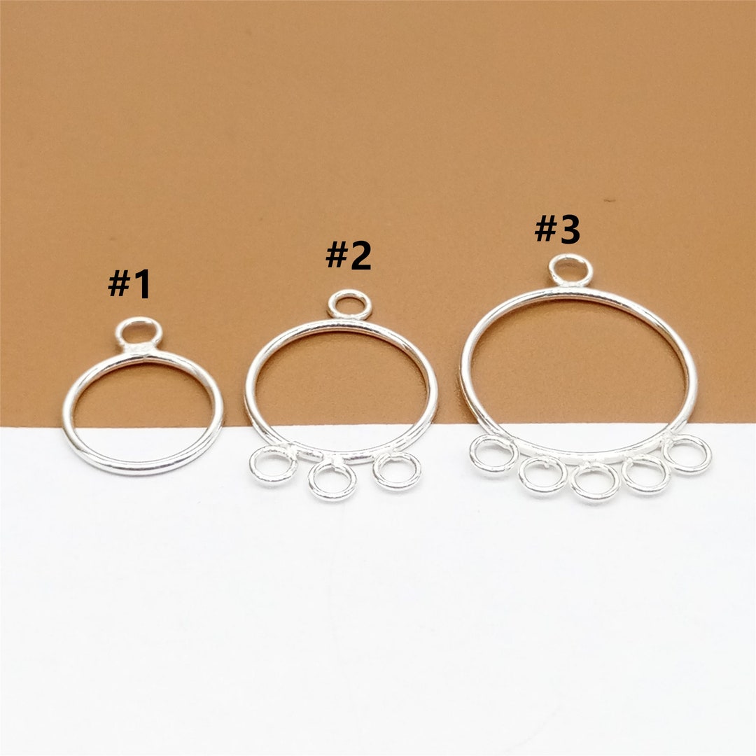 8 Pairs Sterling Silver Round Drops With Closed Jump Ring, Earring ...
