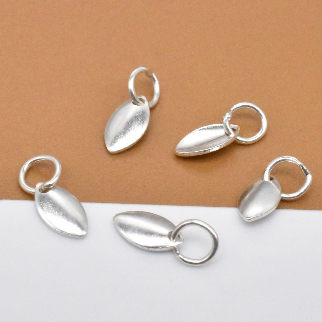 20 Sterling Silver Plain Oval Charms, 925 Silver Oval Charms, Olive ...