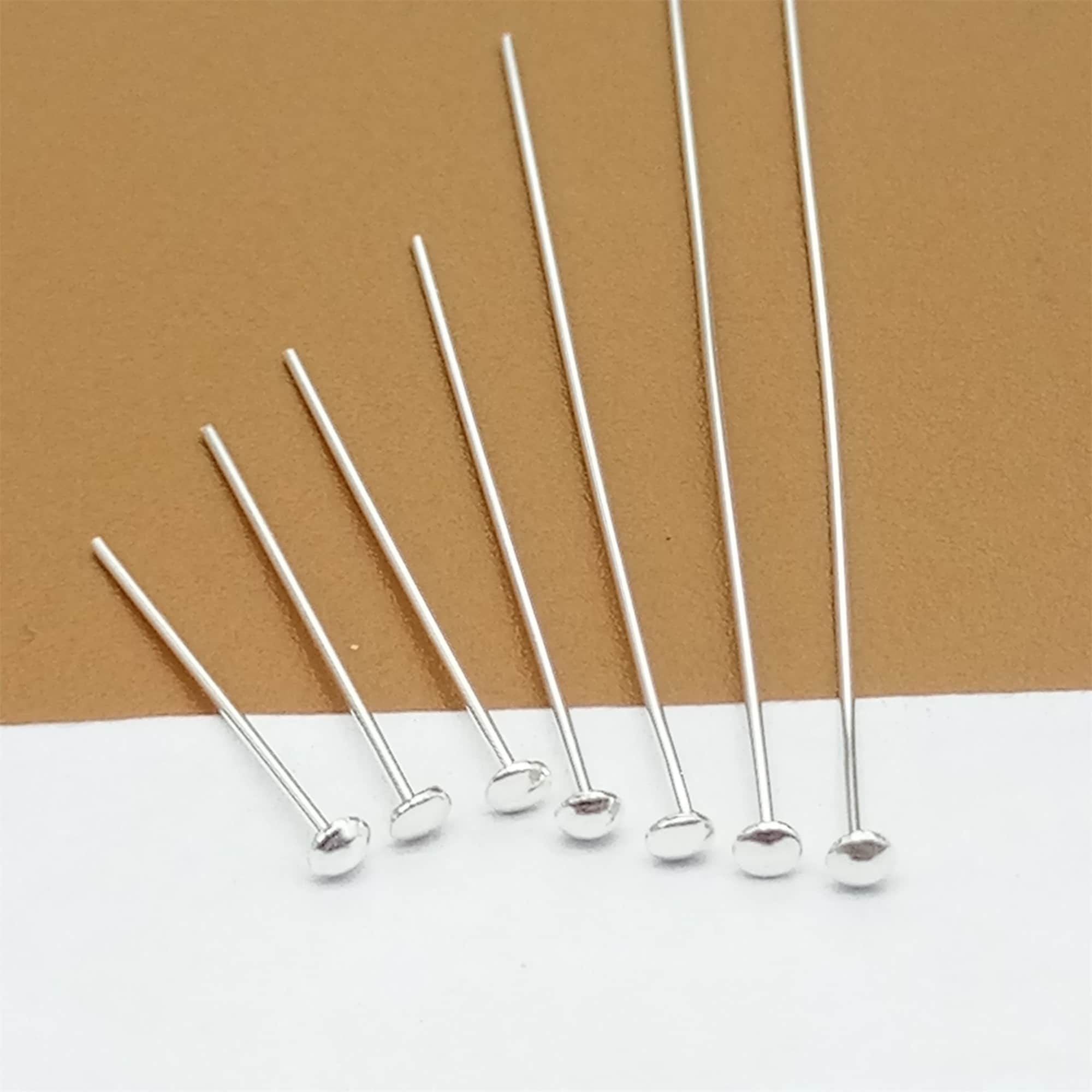 50 Sterling Silver Round Flat Head Pins 925 Silver Flat Round - Etsy