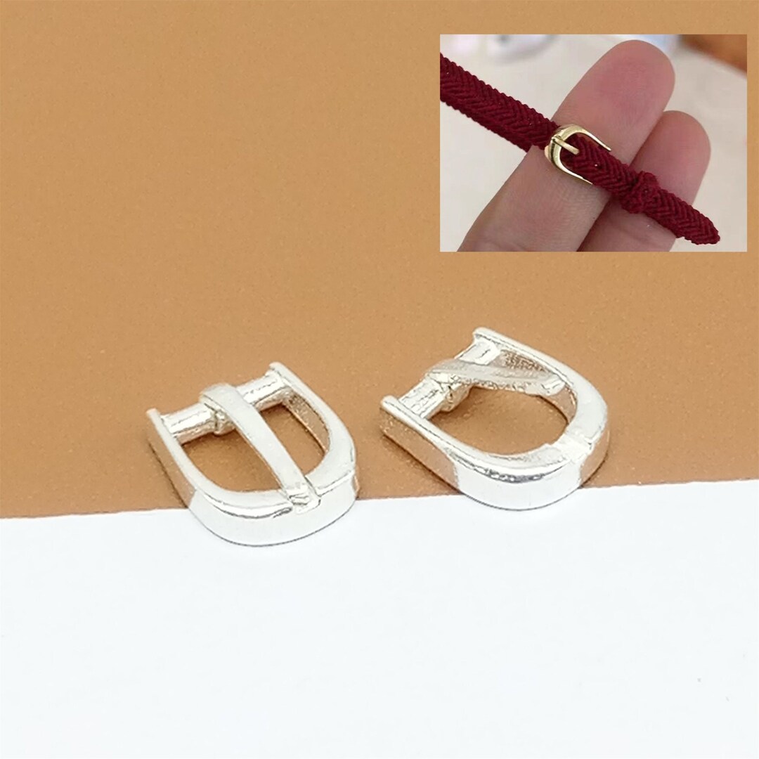 6 Sterling Silver Belt Buckle Beads, 925 Silver Buckle Clasp, Leather ...