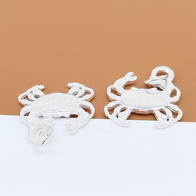 Sterling Silver Small Crab Charm, 925 Silver Crab Charm, Small Crab ...