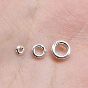 Bulk Sterling Silver Bead Grommets, 925 Silver Bead Grommet, Bead Cores ...