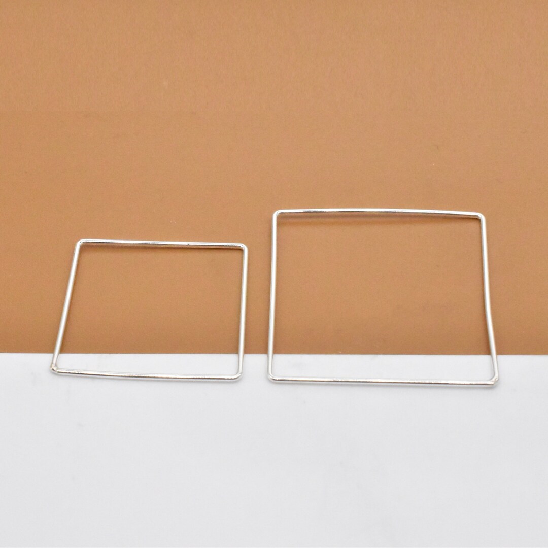 10 Sterling Silver Square Jump Rings 925 Silver Jump Rings - Etsy