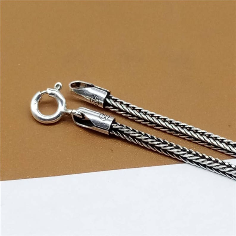 Sterling Silver Foxtail Chain, Bali Wheat Chain, 925 Silver Bali Wheat ...