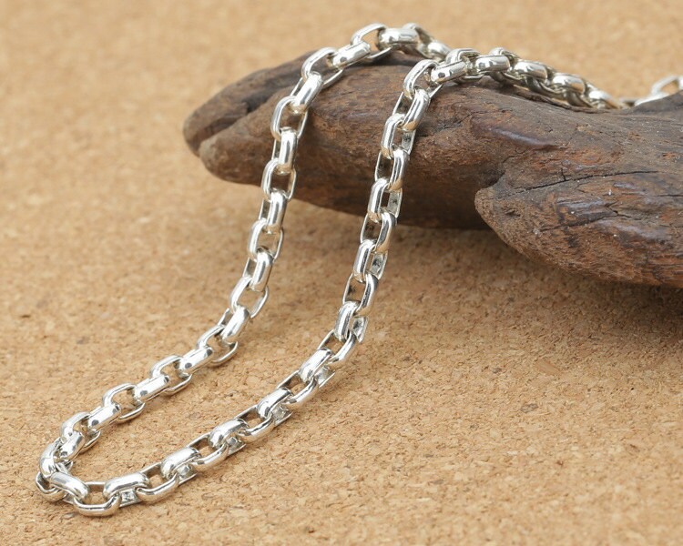 Sterling Silver Square Cable Chain, Sterling Square Rolo Chain, Belcher ...