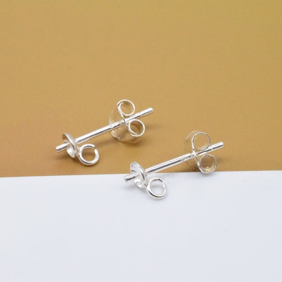 Silver earring posts and backs store