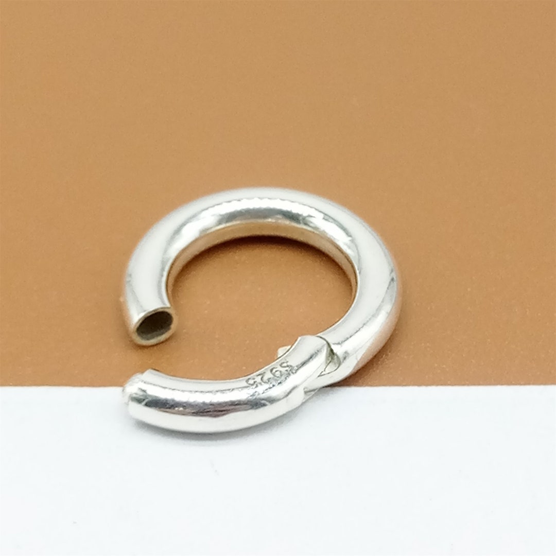 Sterling Silver Spring Ring Clasp 16mm, 925 Silver Spring Ring Clasp ...