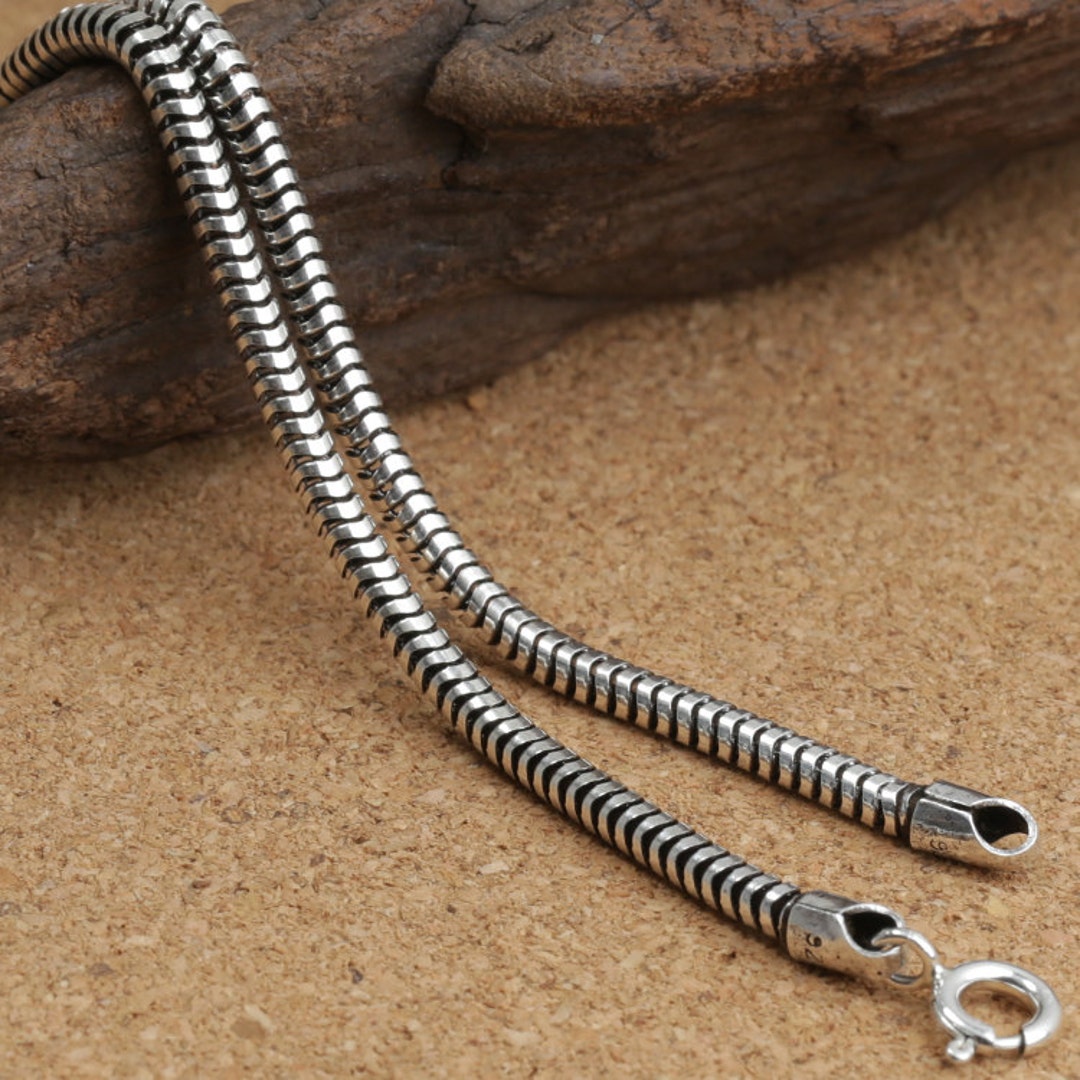 Sterling Silver Snake Chain, Sterling Snake Chain, 925 Silver Snake ...
