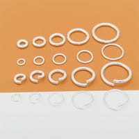 Sterling Silver Open Jump Rings 12mm 14mm 16mm With 1mm Thicknes 18 ...