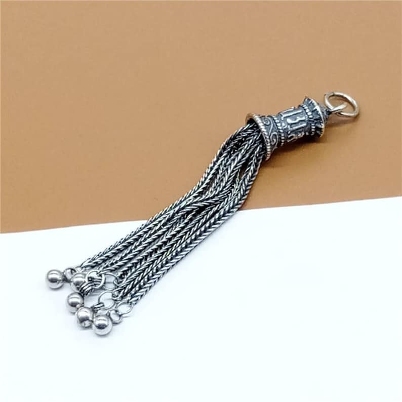 Sterling Silver OM Tassel Charm for Sterling Silver Tassel - Etsy