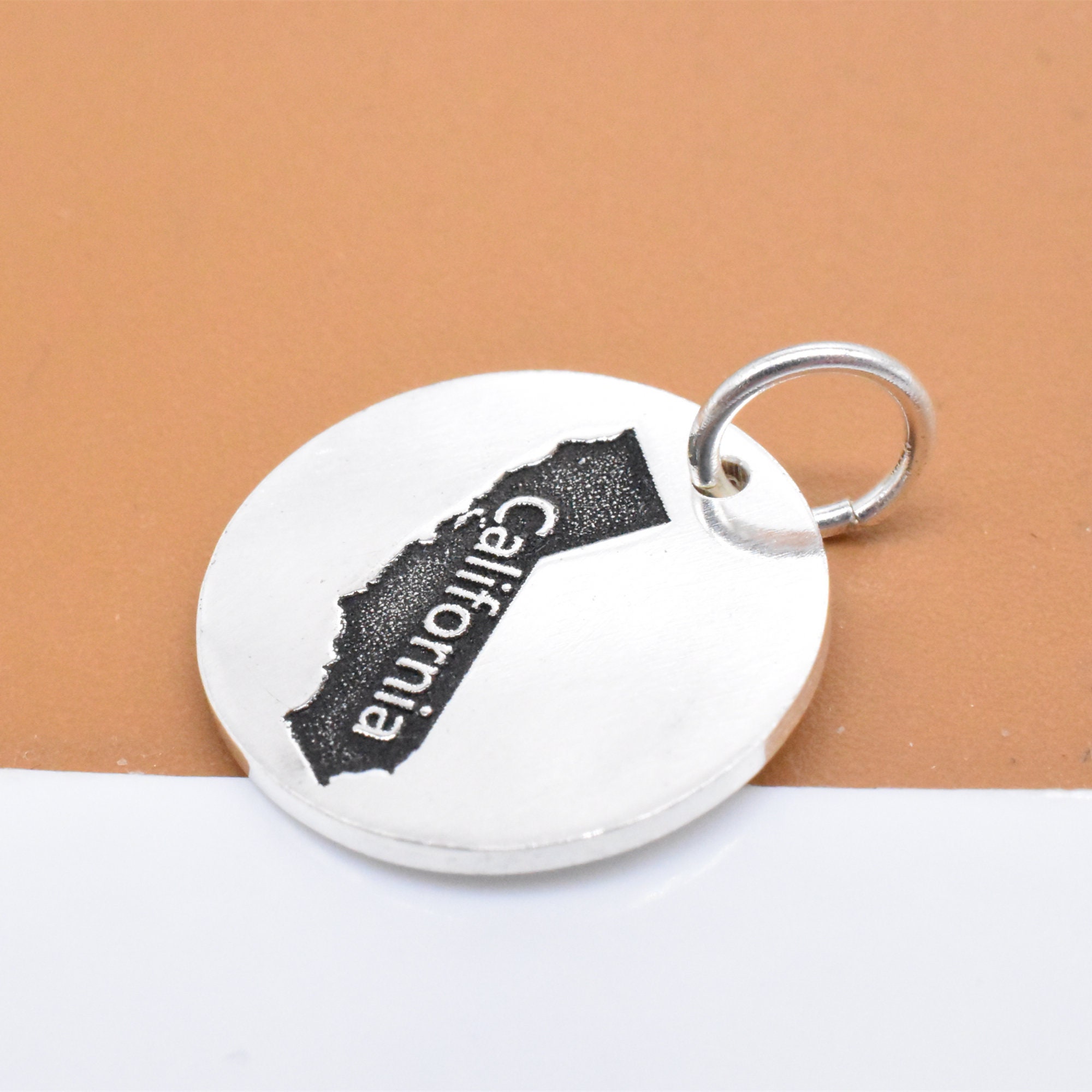 925 Sterling Silver California Sate Map Charm, California Charm Deep ...