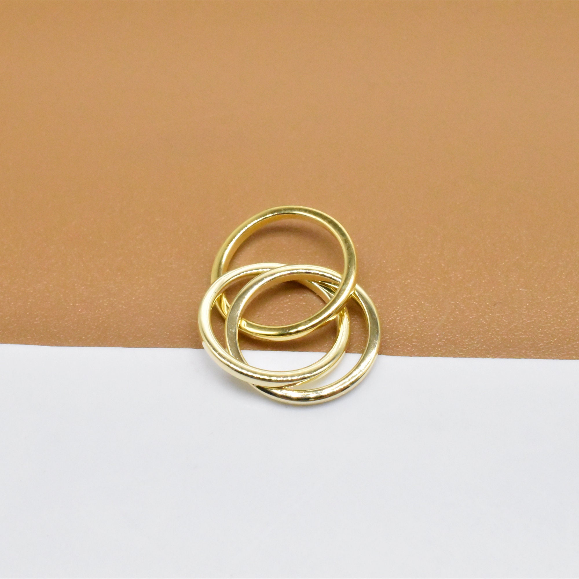 2 Sterling Silver Overlap Ring Charms 925 Silver Ring | Etsy