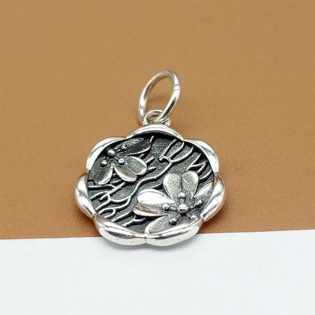 925 Sterling Silver Blossom Flower Charms, Flower Pendant, Flower Charm ...