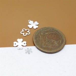 20 Sterling Silver Small Clover Tag Charms, Clover Connector, 925 ...