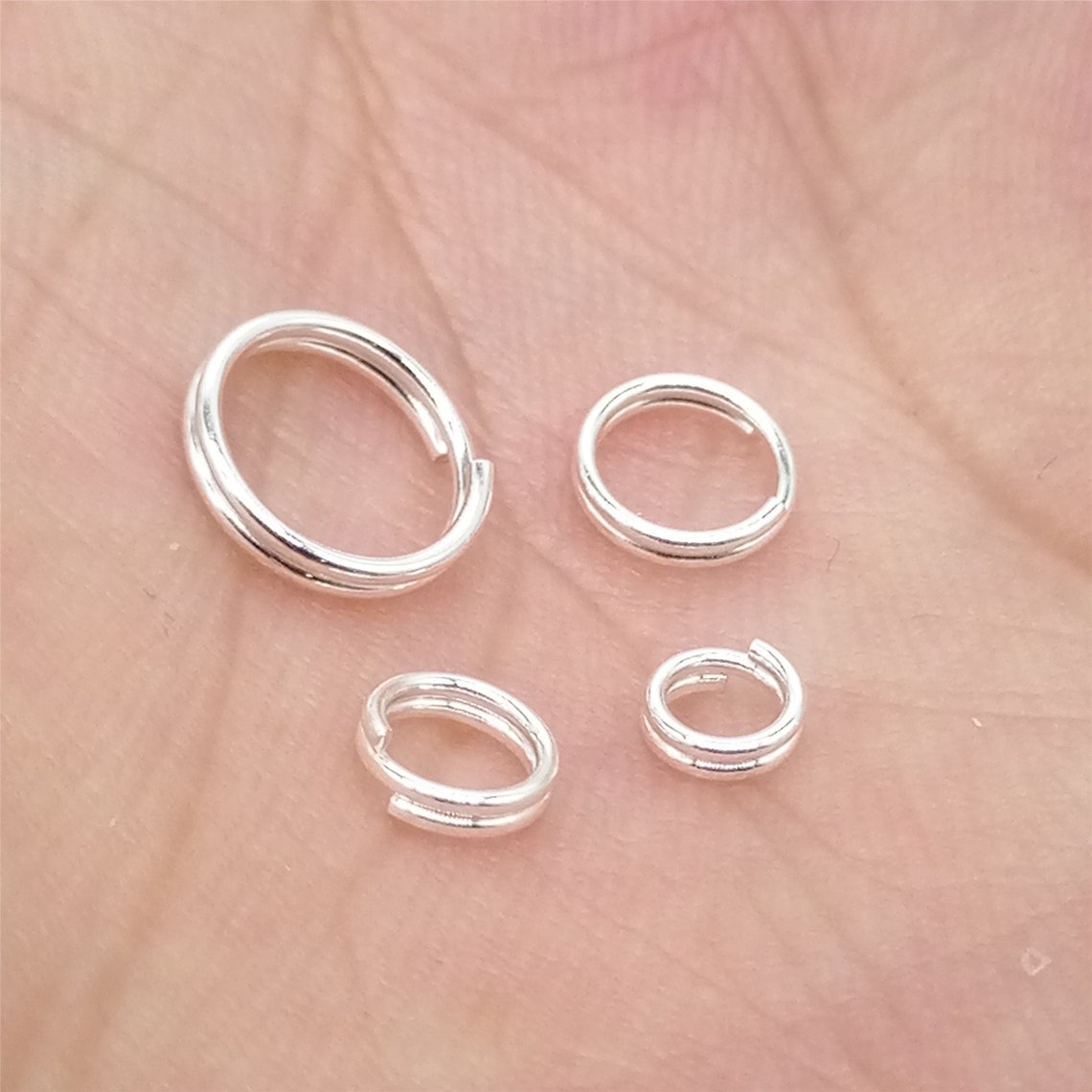 30 Sterling Silver Split Ring, 925 Silver Split Ring, Key Ring, Charm ...