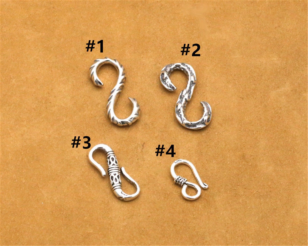 Sterling Silver Hook Clasps, S Hook, Braclet Clasp, Necklace Clasp, 925 ...