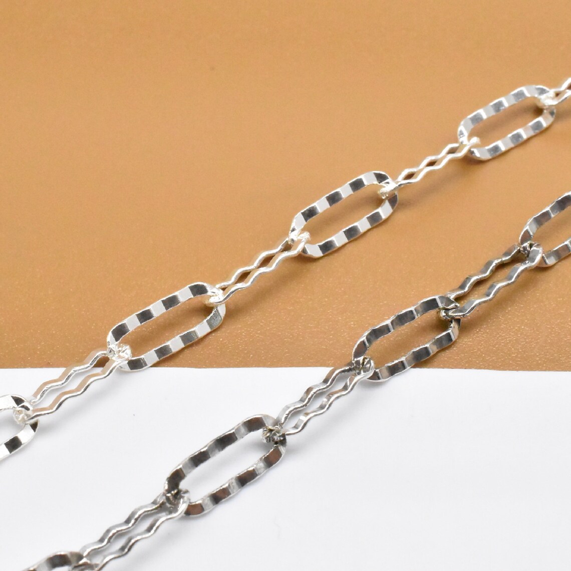 Sterling Silver Paperclip Chain 925 Silver Paper Clip Chain - Etsy
