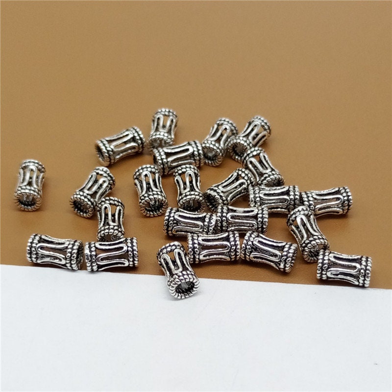 10 Sterling Silver Small Tube Beads, 925 Silver Bulk Tubular Beads for ...
