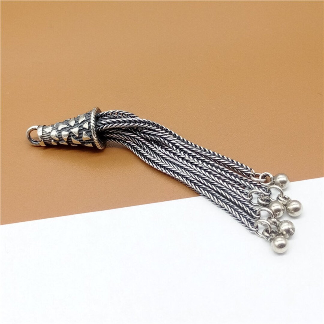 Sterling Silver Tassel Charm for Sterling Silver Tassel Necklace, Wheat ...
