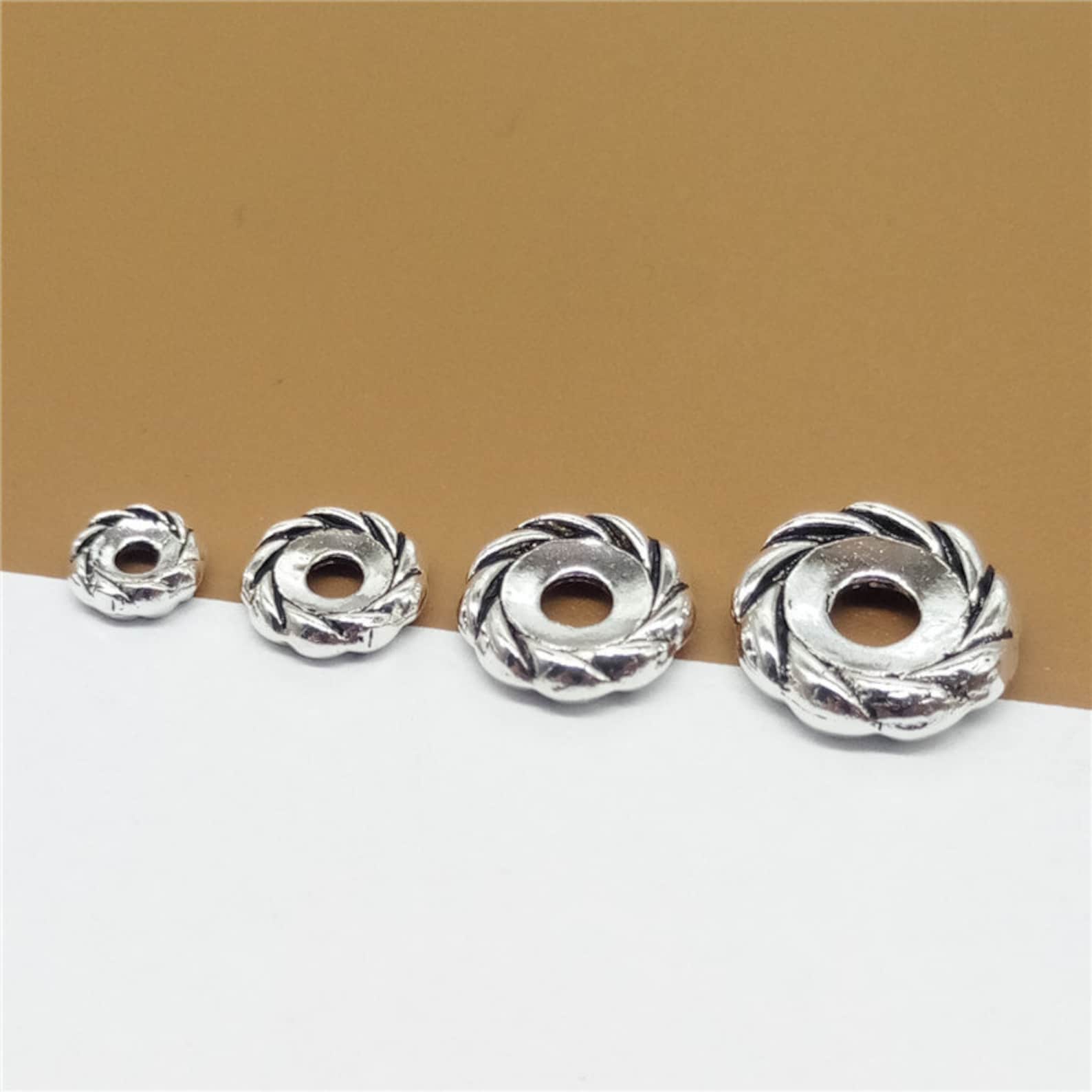 10 Sterling Silver Spacer Beads 6mm 8mm 10mm 12mm 925 Silver | Etsy