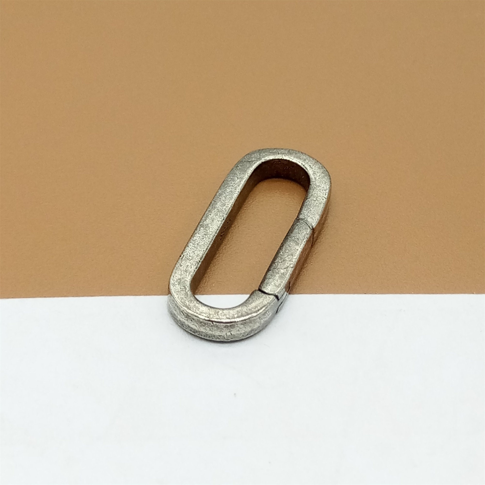 Sterling Silver Oval Clasp 925 Silver Hinged Clasp Oval Push - Etsy