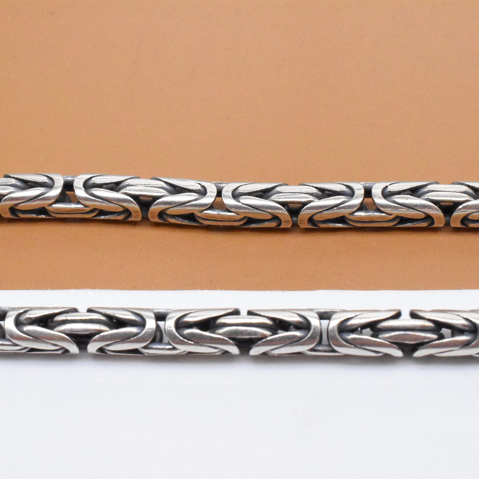 Sterling Silver Byzantine Chain, 925 Silver Byzantine Chain Necklace ...