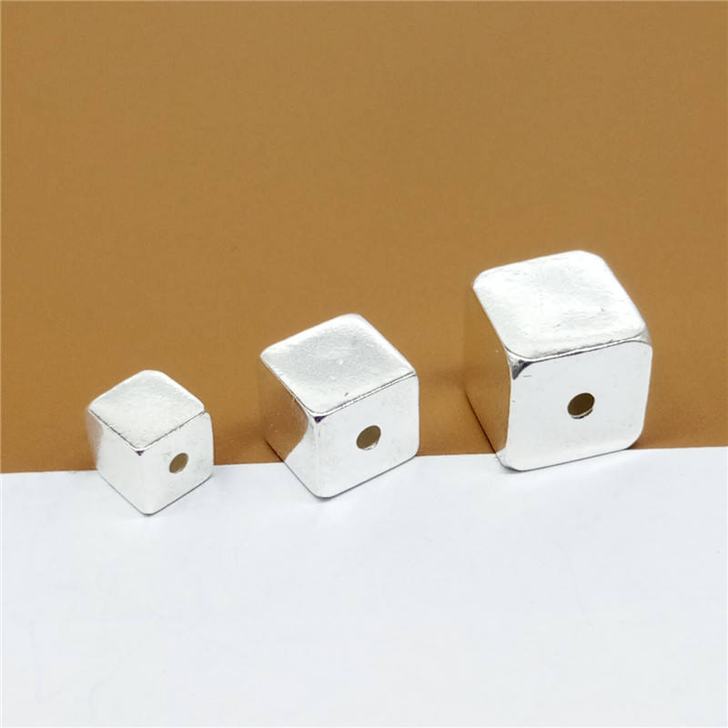 Sterling Silver Cube Beads, Sterling Cube Beads, 925 Silver Cube Beads ...