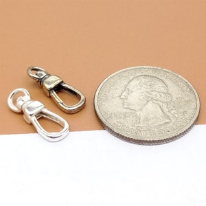 2 Sterling Silver Swivel Push Clasps, 925 Silver Hinged Ring Clasp ...