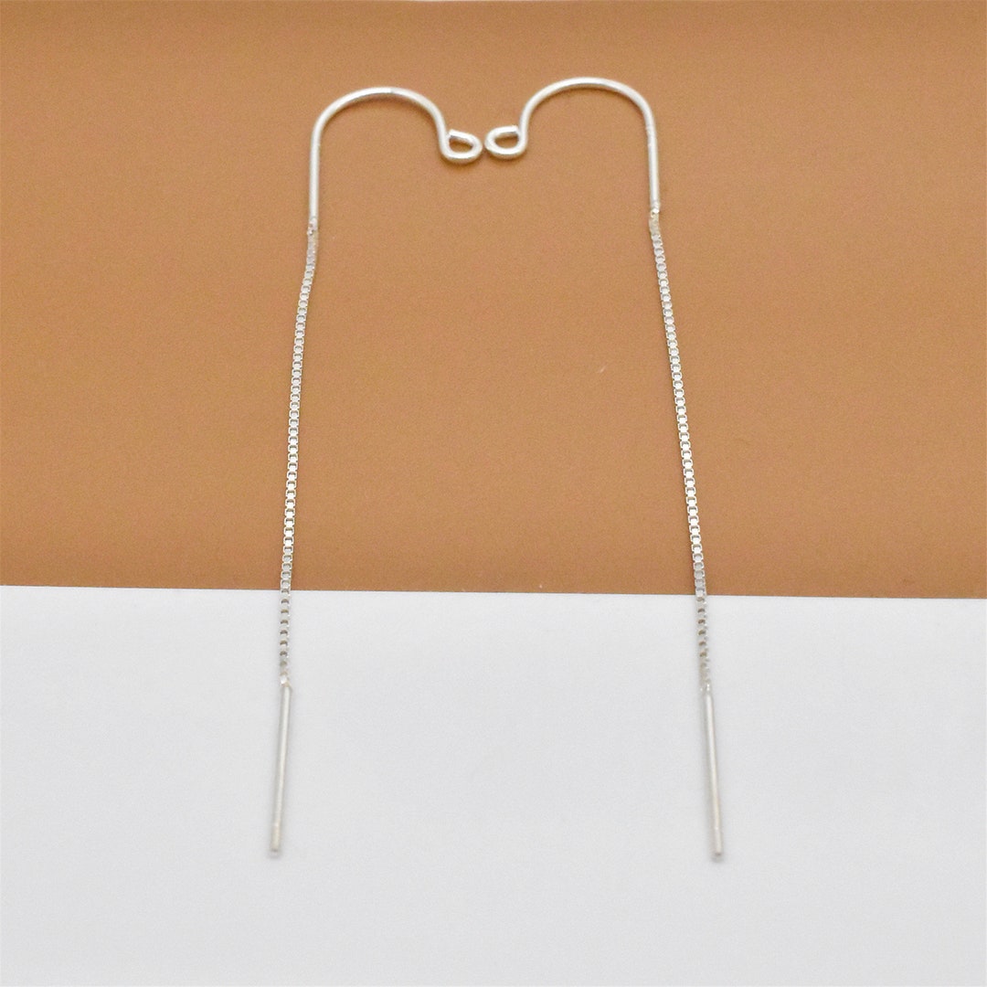 5 Pairs Sterling Silver U Earring Threaders, 925 Silver Ear Threads ...