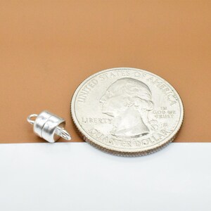 4 Sterling Silver Magnetic Clasps, 925 Silver Magnetic Clasps, Shiny ...