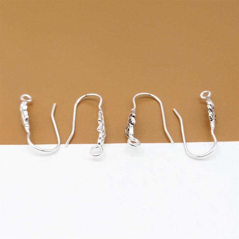 4 Pairs Sterling Silver Peacock Earring Hooks Ear Wire Hook - Etsy