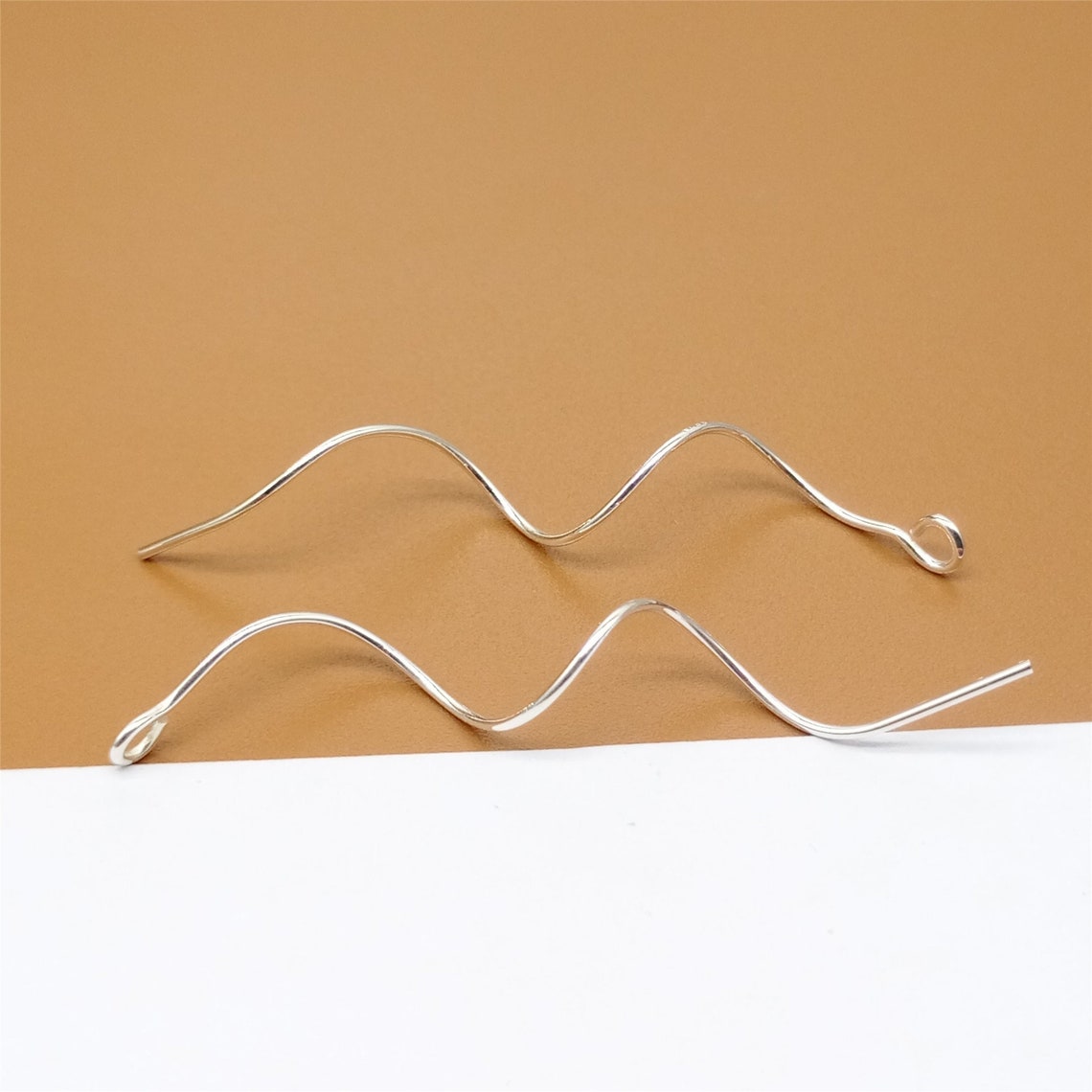 6 Pairs Sterling Silver Wave Wire Charms for Earring Wave Ear - Etsy
