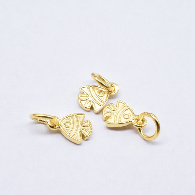 15 Sterling Silver Clown Fish Charms 2-sided, 925 Silver Small Fish ...