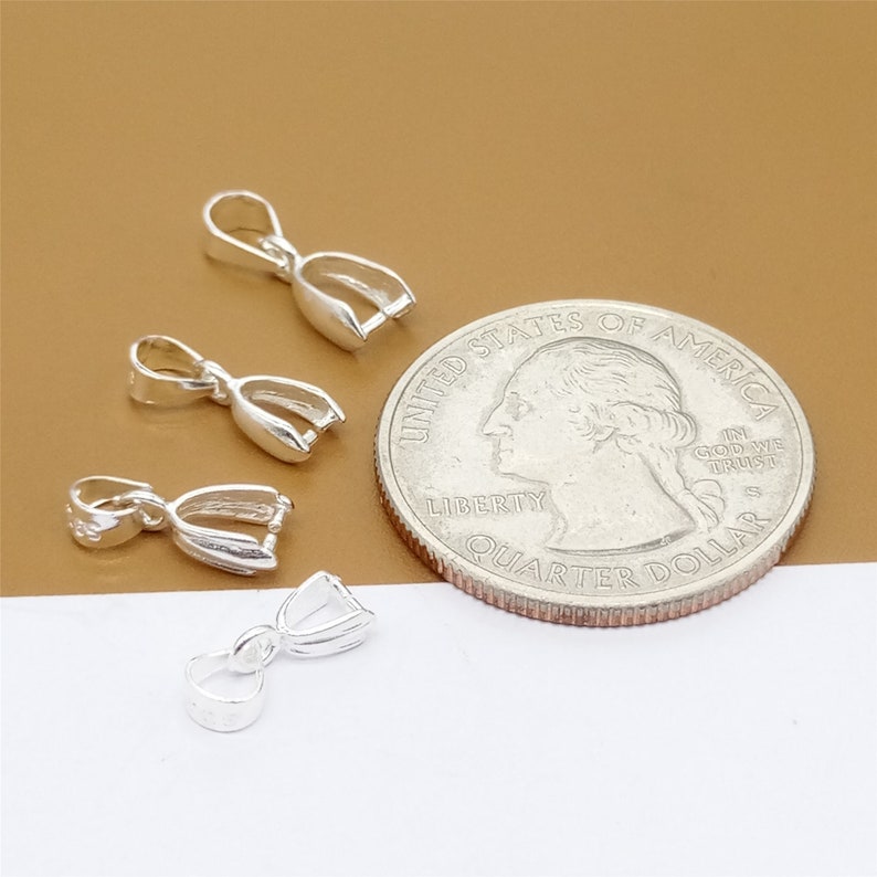 12 Sterling Silver Pinch Bails, 925 Sterling Silver Pinch Bails ...