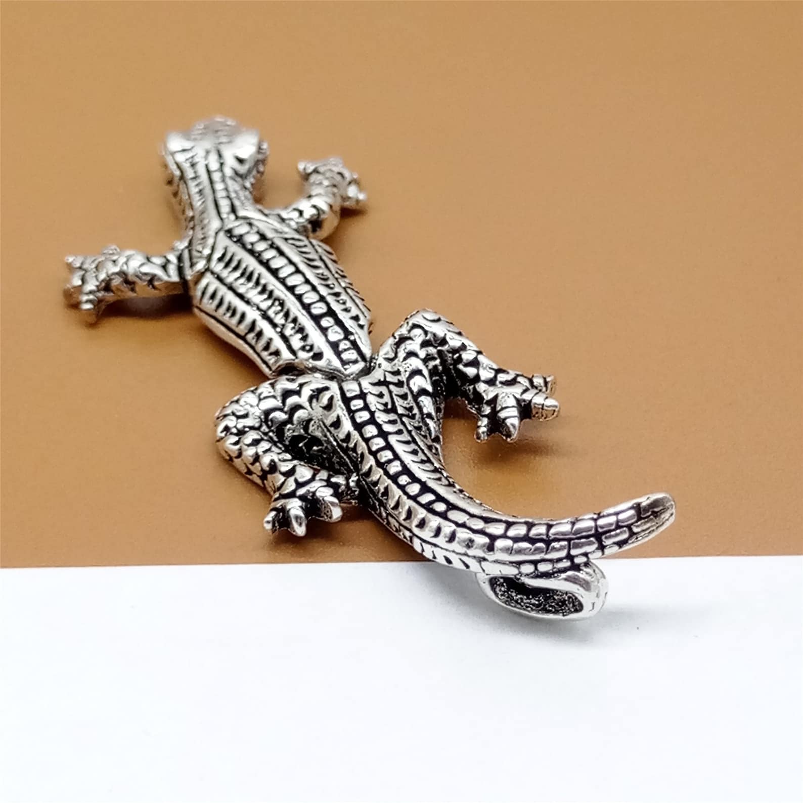 925 Sterling Silver Jointed Gecko Charm 3D Movable for - Etsy