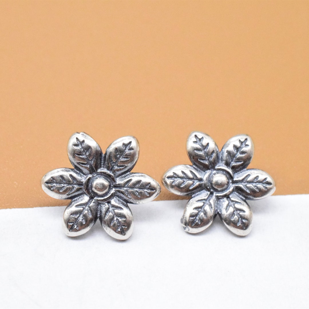 8 Sterling Silver Snowflake Button Clasps, 925 Silver Winter Clasp ...
