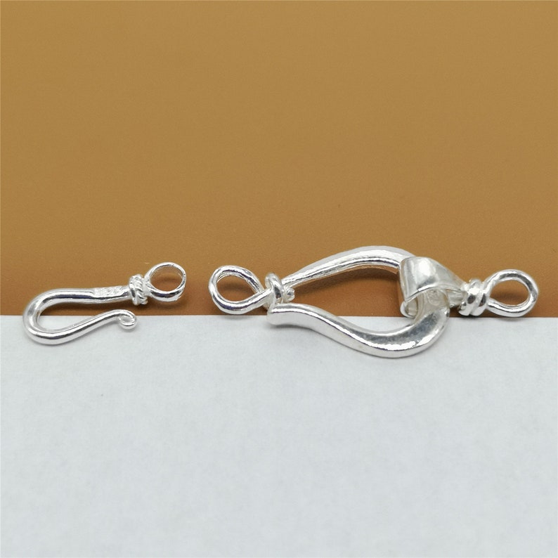 Sterling Silver Hook Connectors 925 Silver Hooks Shiny - Etsy