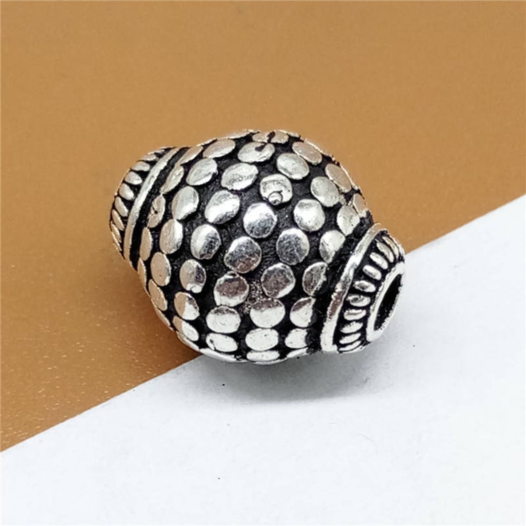 Sterling Silver Olive Oval Bead, 925 Silver Olive Oval Beads for ...