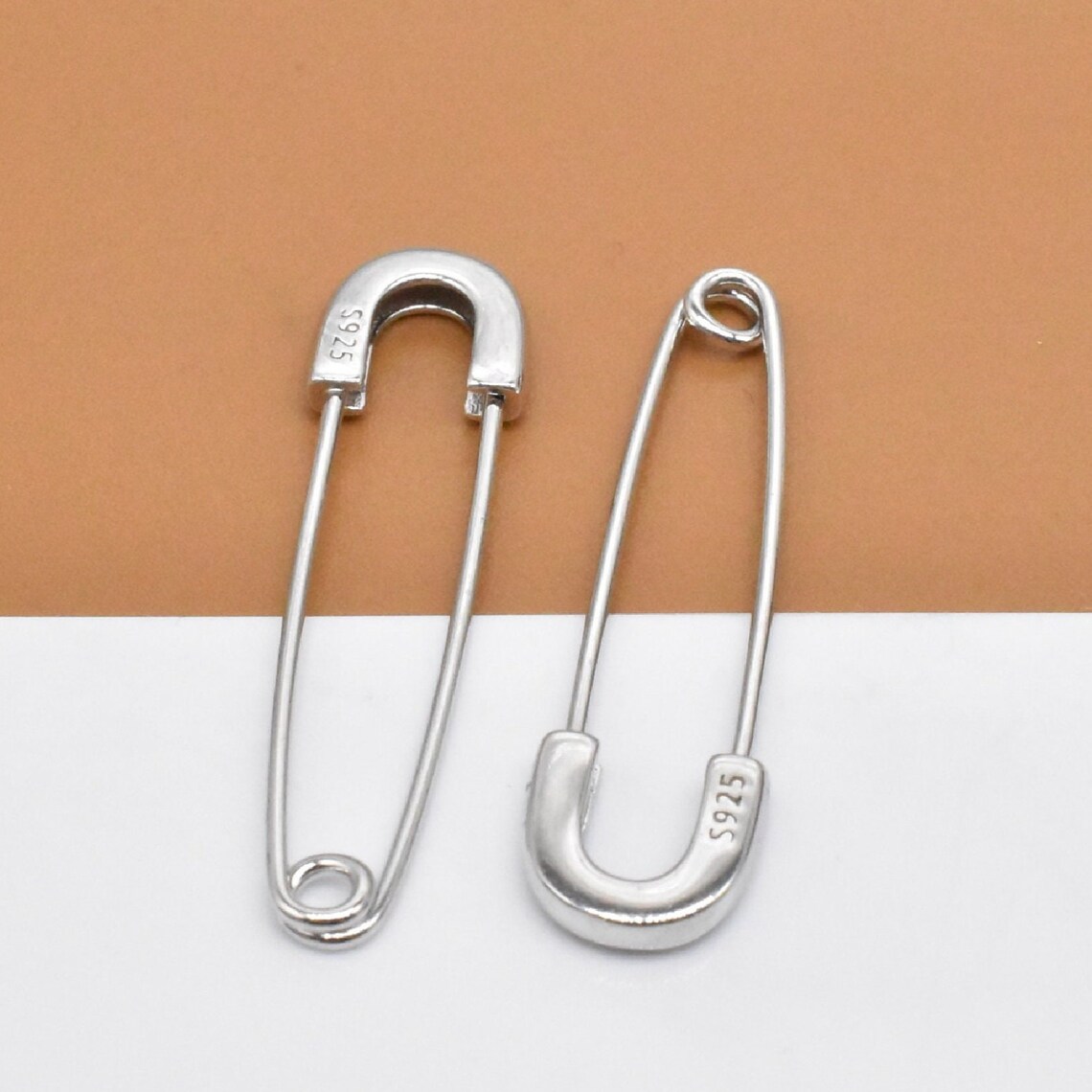 2 Sterling Silver Plain Brooch Pin Back With Rhodium Plated - Etsy