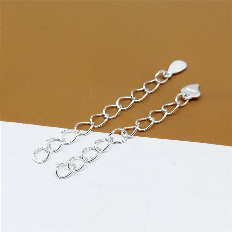 5 Sterling Silver Extension Chain, 925 Silver Chain Extension, Sterling ...