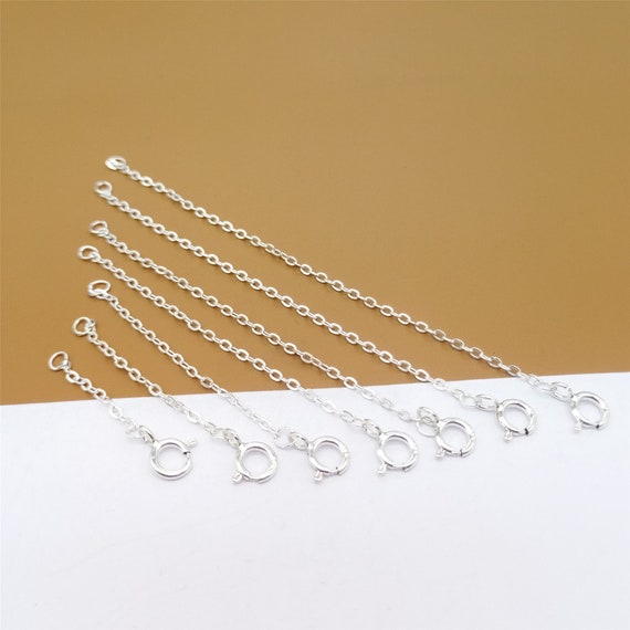 4 Sterling Silver Extension Chain W/ Spring Clasp 925 Silver - Etsy