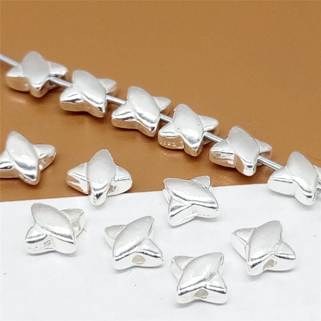 10 Sterling Silver Plane Beads, Aircraft Beads, Shiny Plane, Airplane ...