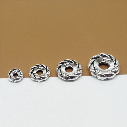 20 Sterling Silver Round Spacer Beads Bracelet Spacers 925 - Etsy