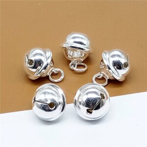 2 Sterling Silver Cat Collar Bell Charm, Sterling Silver Dog Bell Charm ...