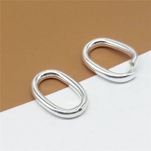 10 Sterling Silver Oval Jump Rings Open or Closed, 925 Silver Oval Jump ...