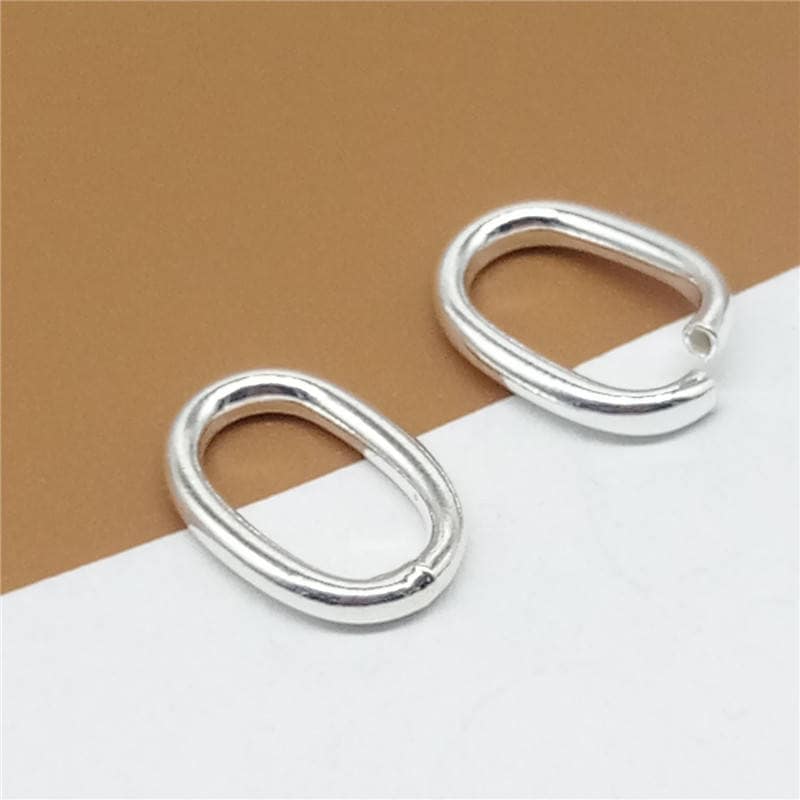 10 Sterling Silver Oval Jump Rings Open or Closed, 925 Silver Oval Jump ...