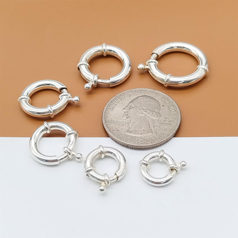 Sterling Silver Spring Clasp 10mm 12mm 14mm 16mm 18mm 20mm, 925 Silver ...