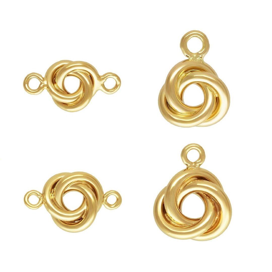 14K Gold Filled Love Knot Drop Connector, Love Knot Drop, Charm Pendant ...