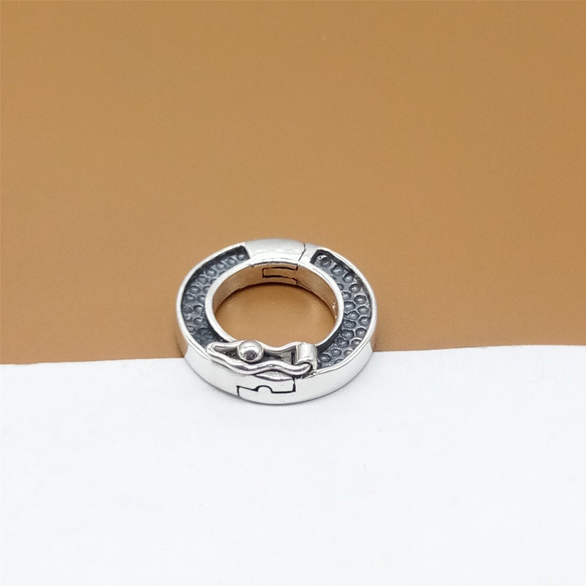 925 Sterling Silver Round Circle Clasp for Pear Bracelet Necklace ...